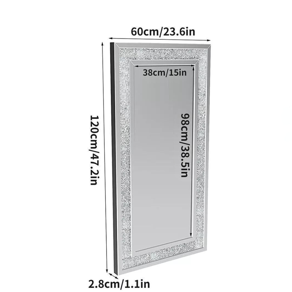 Sparkly Wall Mounted Crystal Diamond Vanity Mirror – The Willow Stone ...