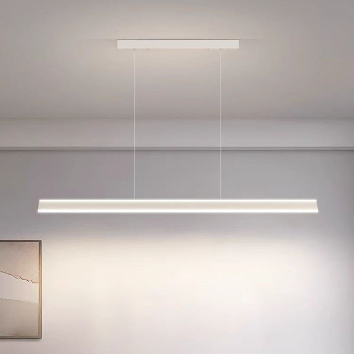 Modern Minimalist Trapezoid Pendant Light Adjustable LED Bar Light Whi ...